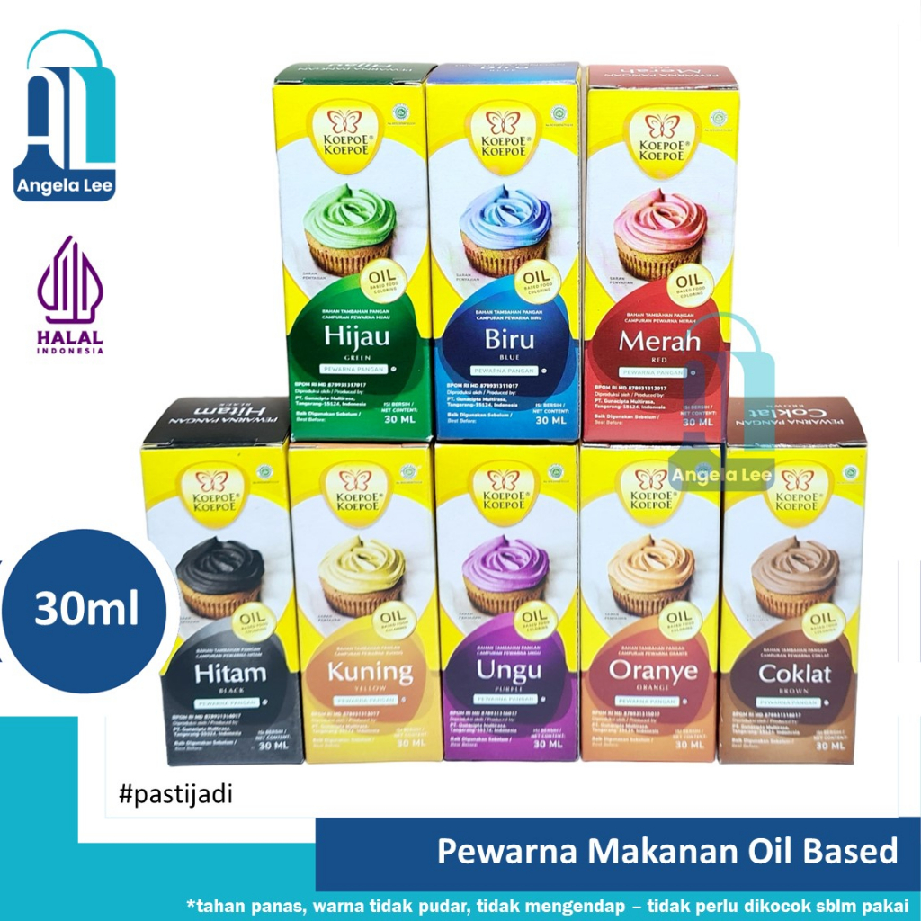 Jual Koepoe Koepoe Pewarna Makanan Food Colouring Oil Based Halal 30ml ...