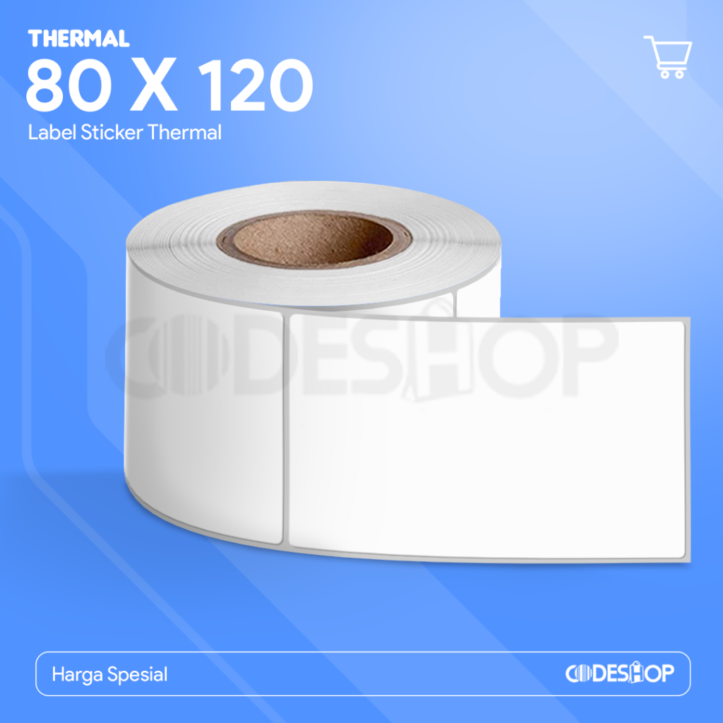 Jual Codeshop Label Thermal 80x120 mm 1 Line isi 500 Stiker Printer Barcode | Shopee Indonesia