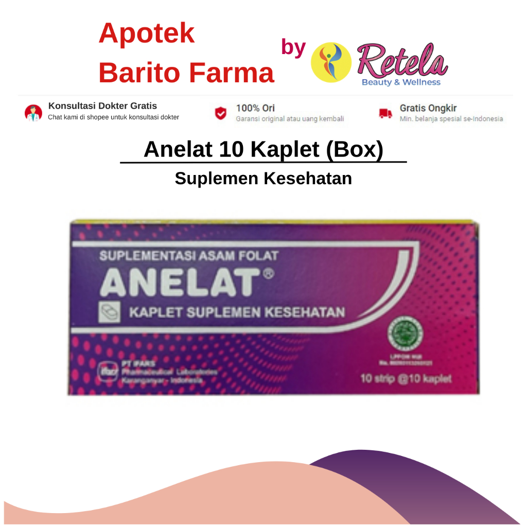 Jual ANELAT ASAM FOLAT 1000MCG 10STRIP@10KAPLET | Shopee Indonesia