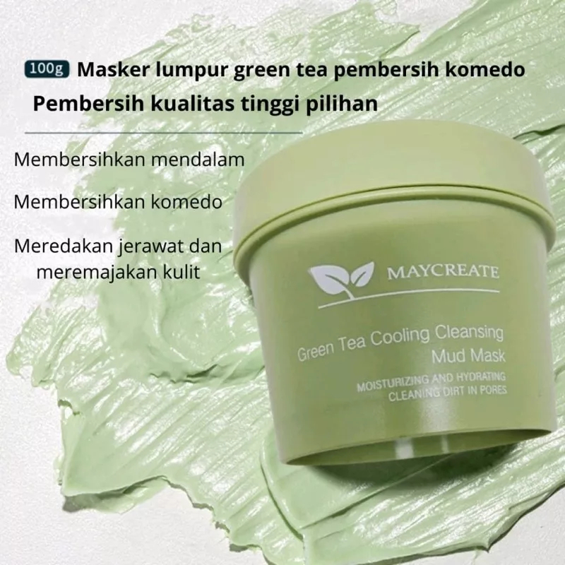 Jual Maigoole Green Tea Clay Mask Masker Wajah Green Tea Pore Clean ...