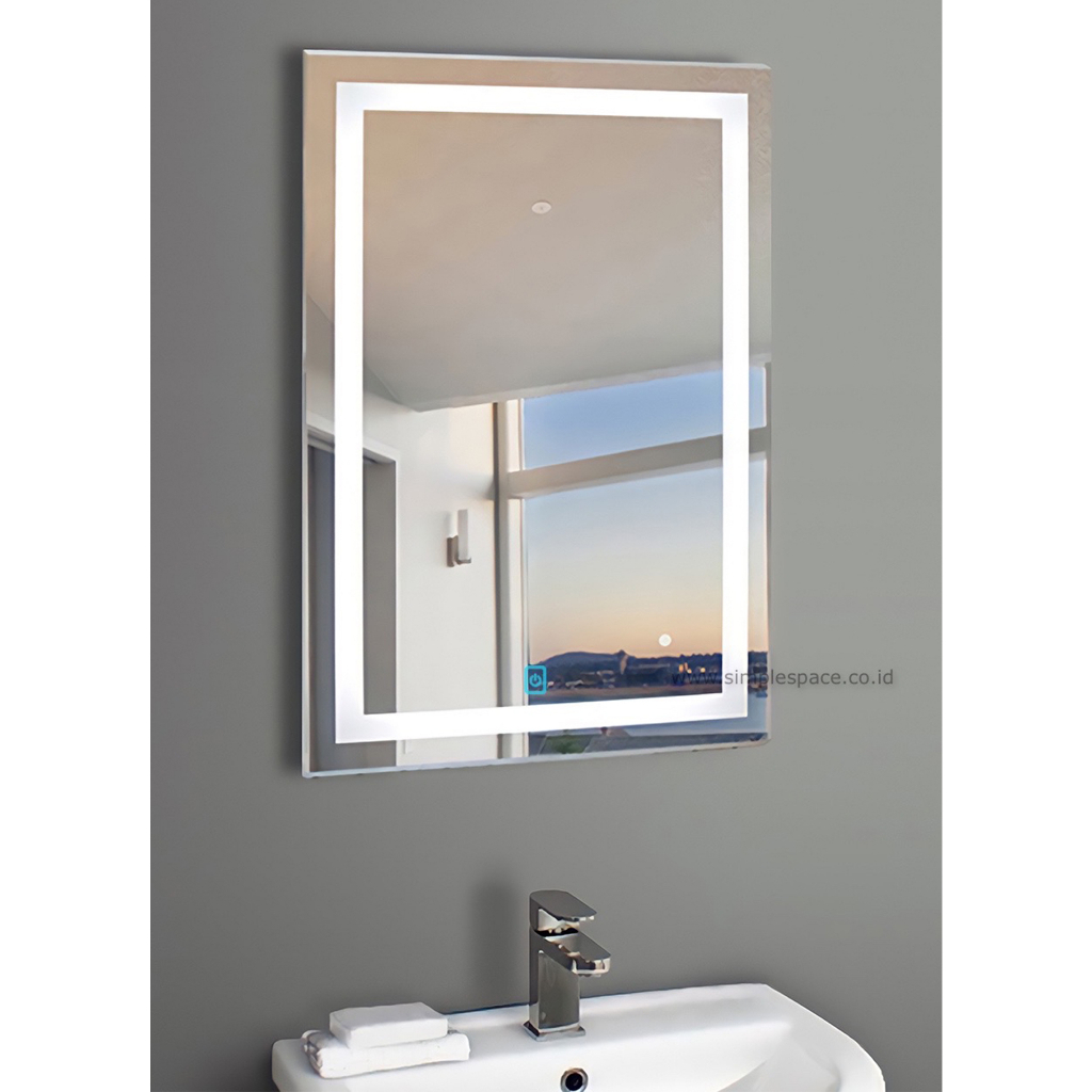 Jual Cermin LED Touchscreen | Cermin Rias 60cm x 40cm | Cermin Persegi ...