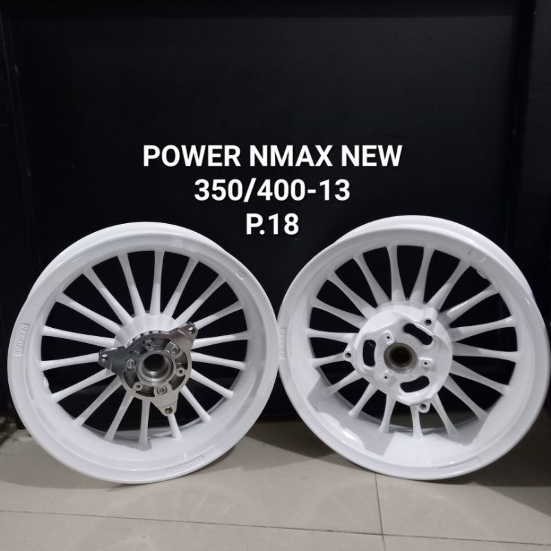 Jual Velg nmax new P.18 power 350/400-13 cromhe/white | Shopee Indonesia