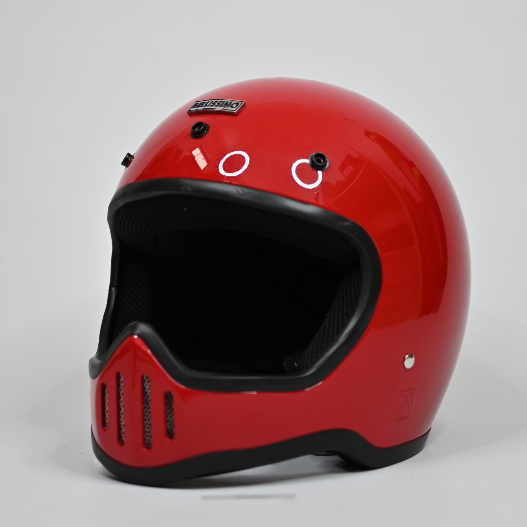 Jual BELLISSIMO HELMET CAFERACER / Helm Cafe Racer Full Face -Red ...