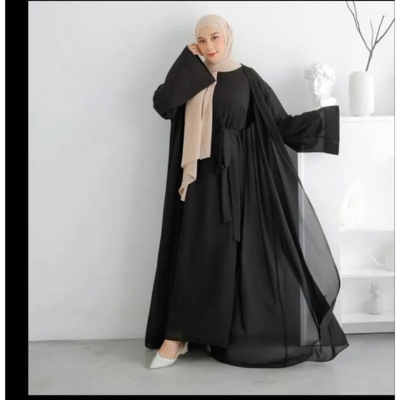 Jual Abaya Turki OUTER INER SET ABAYA SAR'I ABAYA SET OUTER VIRAL ...