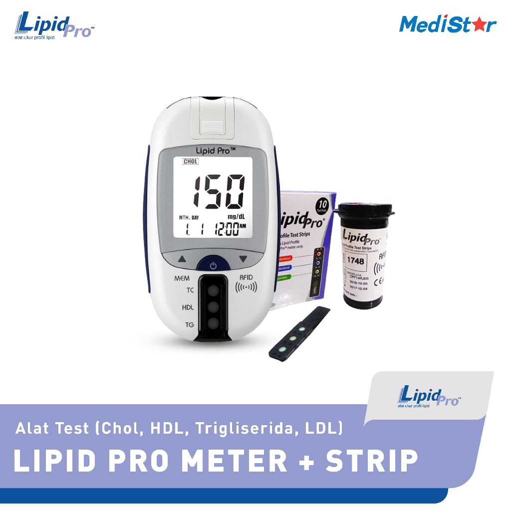 Jual LIPIDPRO - Alat Test (Chol, HDL, Trigliserida, LDL) Meter + 10 ...