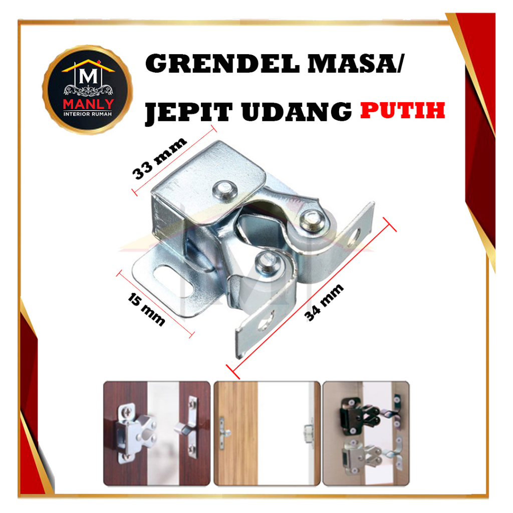 Jual Grendel Masa / Grendel Jepit Udang / Capitan Lemari / Capit Klik ...