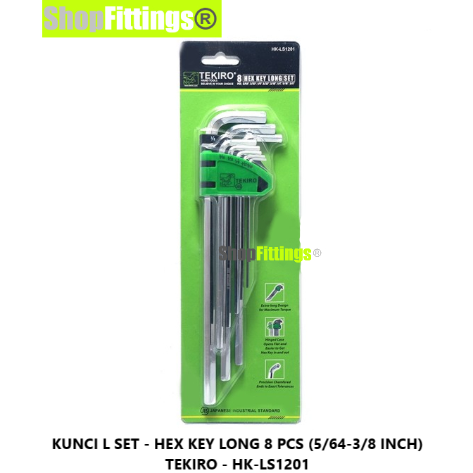 Jual TEKIRO Kunci L inci Set Panjang 8 pcs inch Hex Allen Key Long HK ...