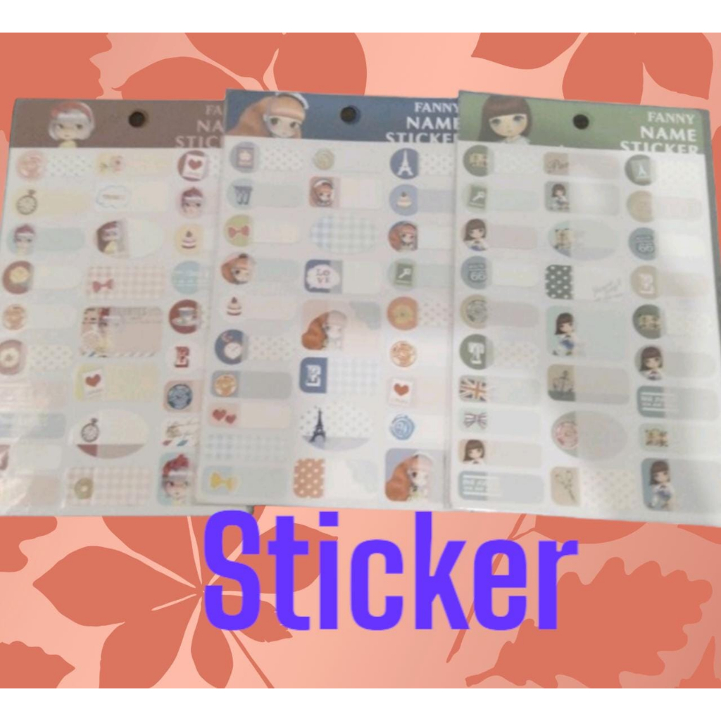 Jual sticker tema name dengan berbagai motif quality import,jual ...