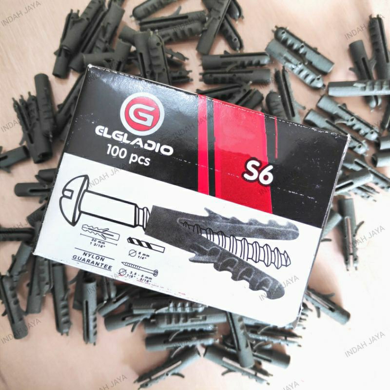 Jual Screw Fastener Pengencang Sekrup Skrup Angkur Nylon S6 Beton Batu ...