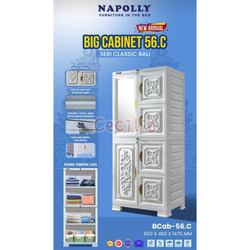 Jual [NAPOLLY] - Lemari Baju Pakaian Mini Cabinet warna Putih - MCAB-46 ...
