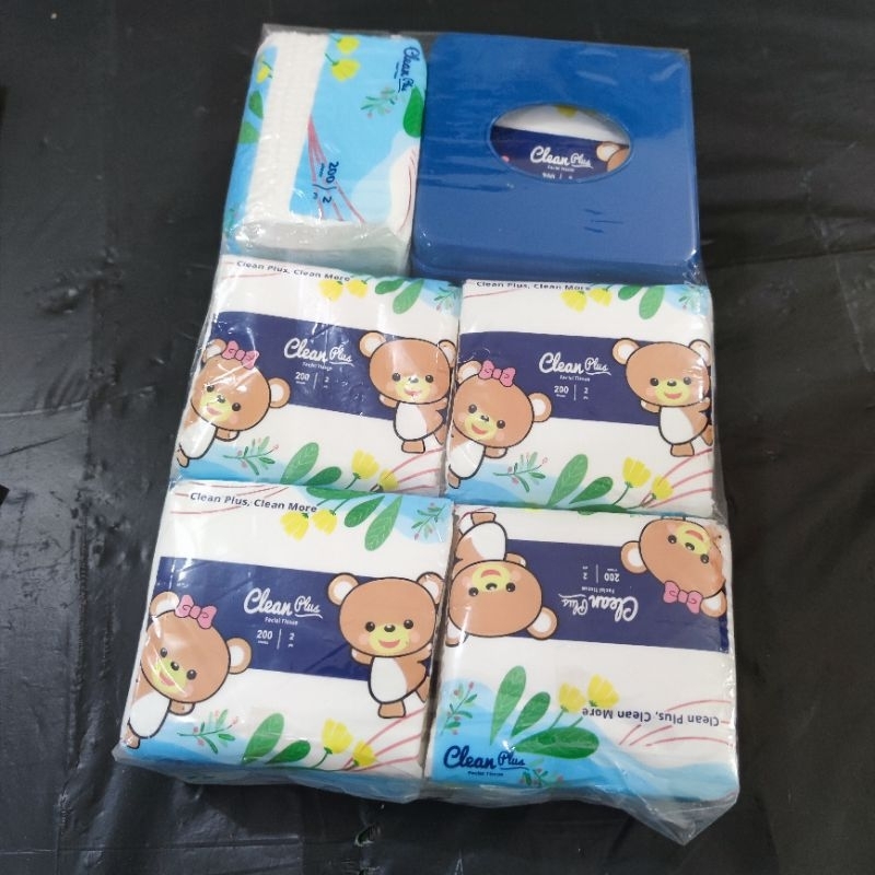 Jual CLEAN PLUS FACIAL TISSUE POP UP 200S BONUS KOTAK DISPENSER TISSUE ...