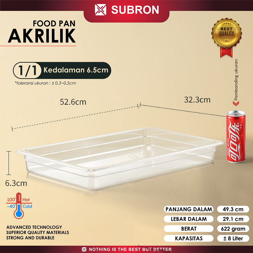 Jual SUBRON Gastronom Food Pan Akrilik 1/1/6 Kedalaman 6.5cm Wadah ...