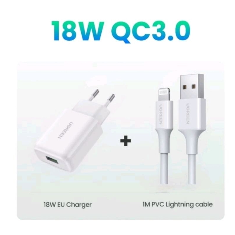 Jual Ugreen 70273 10133 Charger iPhone 18Watt with Kabel Usb Lightning ...