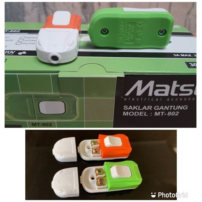 Jual Saklar Gantung Jumbo Matsui Warna MT-802 (SNI - Terminal Kuningan) / Saklar Gantung MT801 ...