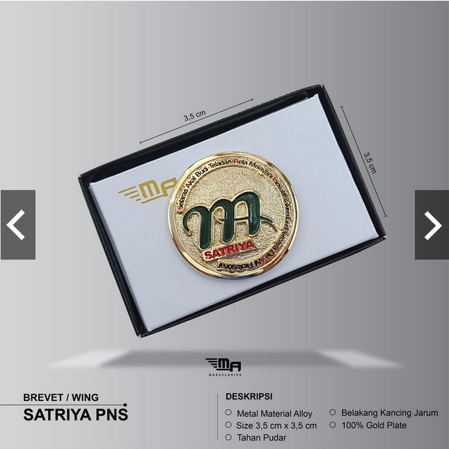 Jual BREVET WING SATRIYA PNS BRIVET PIN | Shopee Indonesia