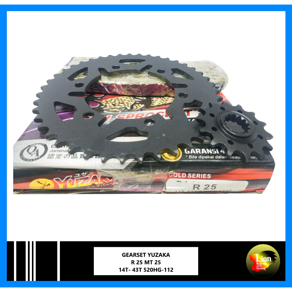 Jual GEARSET GEAR SET R25 R 25 DAN MT25 YUZAKA 520 RANTAI GOLD | Shopee ...
