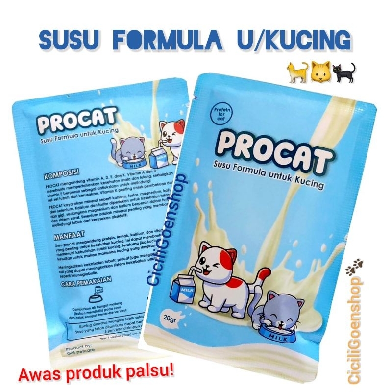 Jual PROCAT SUSU FORMULA KUCING semua usia Mencegah Bulu rontok Kaya ...