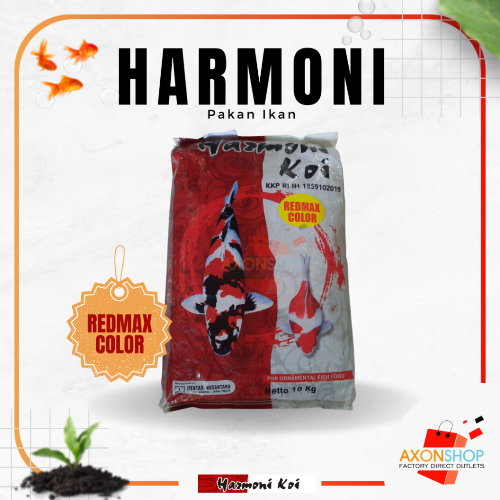 Jual Pakan Koi Harmoni REDMAX Color 10 kg Pelet Ikan 10 kg Fish Food ...