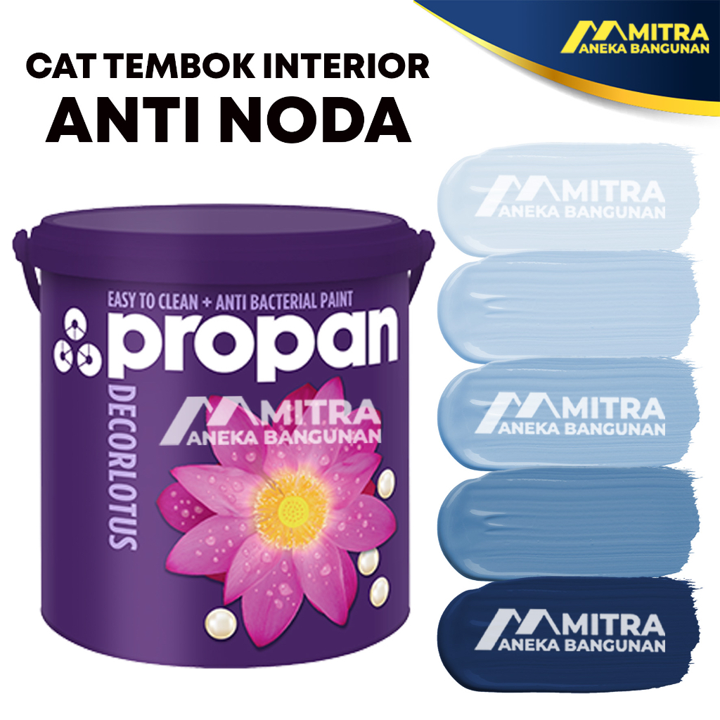 Jual CAT TEMBOK PROPAN DECORLOTUS 2,5 LITER / ANTI NODA / BIRU 029 ...