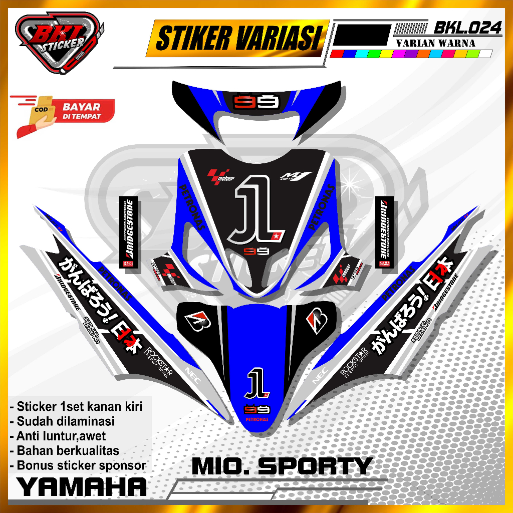 Jual (COD)DECAL STIKER MIO SPORTY FULL BODY GLOSY PREMIUM. BKL 024 ...
