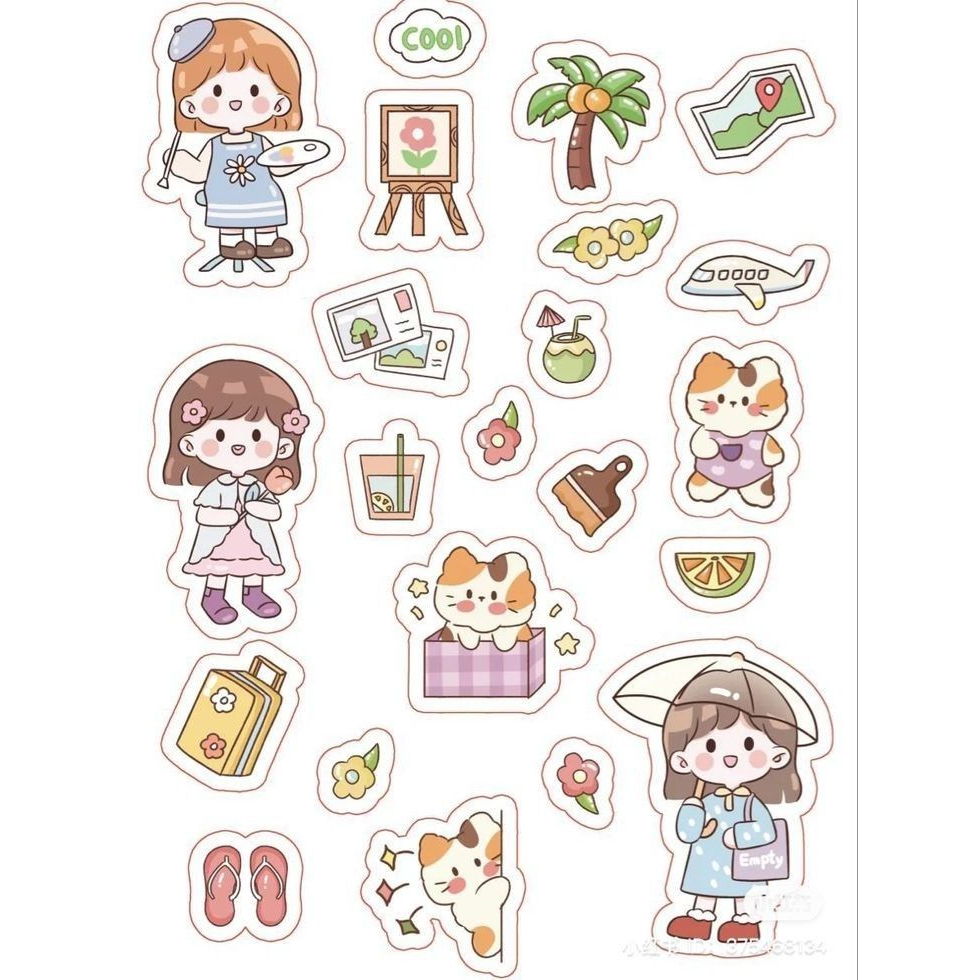 Jual Stiker Aesthetic Girl Cute Sticker Laptop Sticker Tumblr Sticker ...