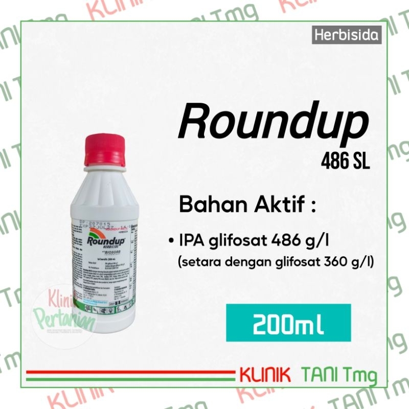 Jual ROUNDUP 486SL - 200ml | HERBISIDA PEMBASMI RUMPUT DAN GULMA | OBAT ...