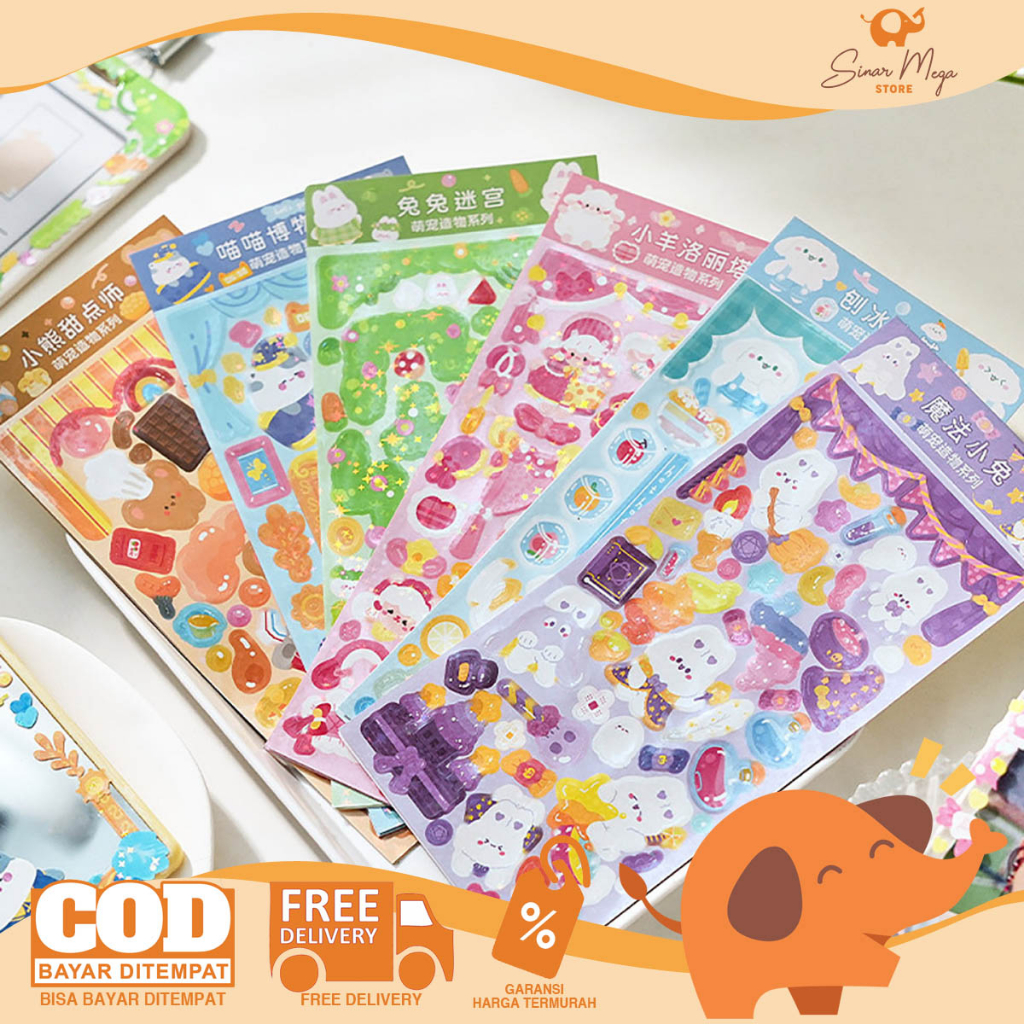 Jual Shimmering Pet Dimension Shiny Diary Deco Stickers / Sticker ...