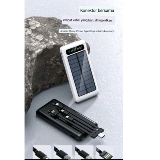 Jual powerbank solar 10000mAh tenaga surya tenaga matahari multifungsi ...