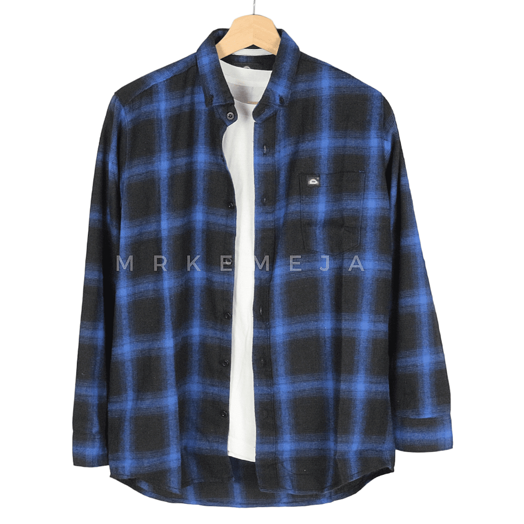 Jual Kemeja Flannel Pria Lengan Panjang Distro Warna Biru | Shopee ...