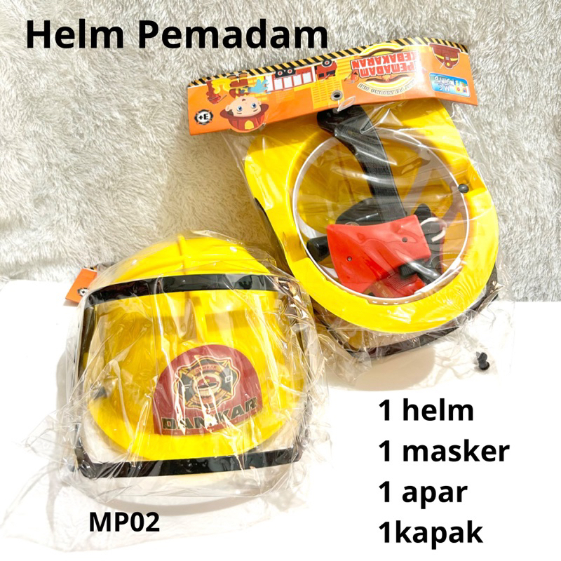 Jual MAINAN ANAK MP01 HELM POLISI HELM PEMADAM SET ALAT PEMADAM ...