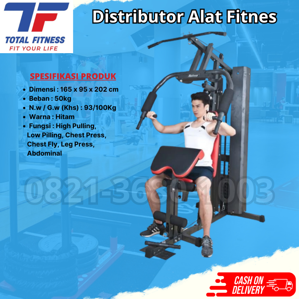 Jual Alat Fitness Home Gym Multifungsi TL 009 beban 75kg murah | Shopee ...