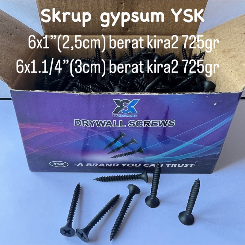Jual Skrup Gypsum YSK 1” & 1.1/4” | Shopee Indonesia