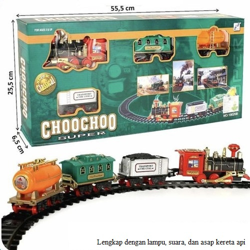 Jual Mainan Kereta Api Lokomotif ChooChoo Dengan Lampu Suara dan Asap Kereta | Shopee Indonesia