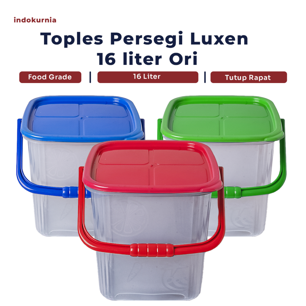 Jual Indokurnia Toples Persegi 16 Liter | Shopee Indonesia