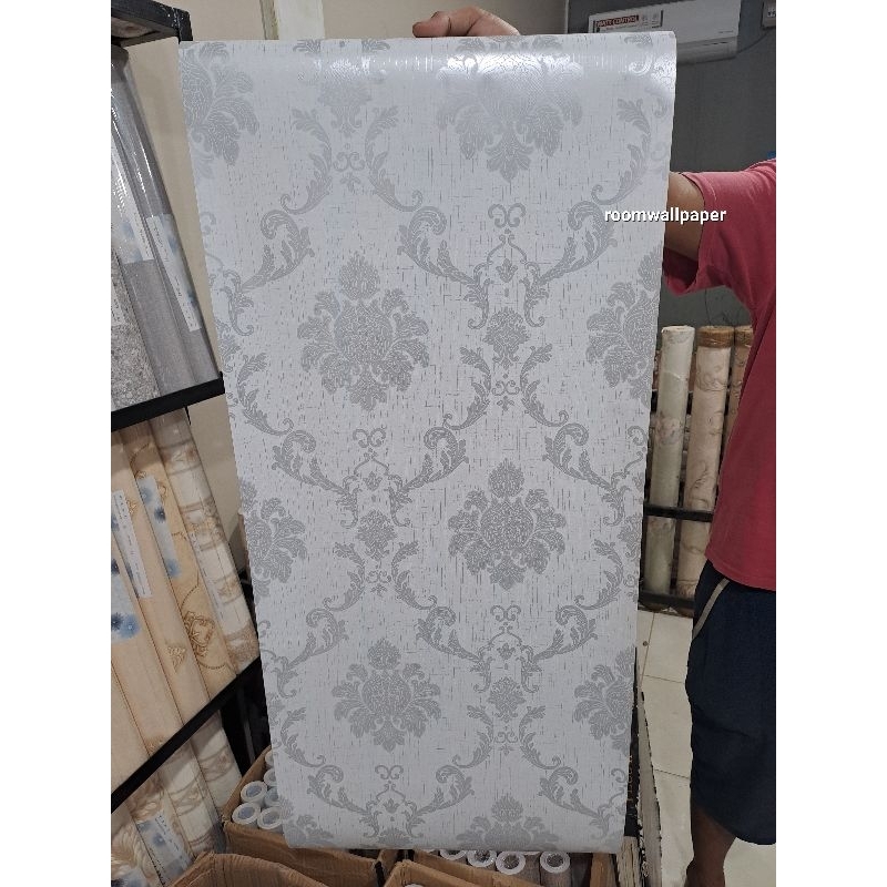 Jual WALLPAPER BATIK SILVER | WALLPAPER STICKER ABU SILVER | Shopee ...