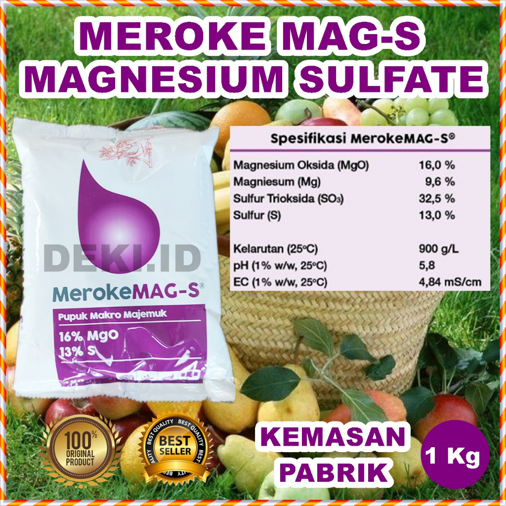 Jual Mag-S Meroke 1 Kg Pupuk Magnesium Sulfat Mags Sulfate Mag S MgSO4 ...