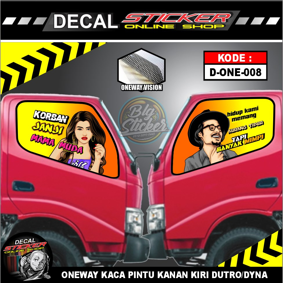 Jual STIKER ONEWAY VISION KACA SAMPING TRUK DYNA DUTRO PRINT VARIASI GAMBAR | Shopee Indonesia
