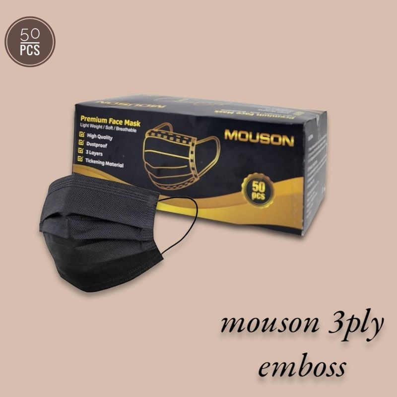 Jual MASKER HITAM EARLOOP 3PLY MOUSON // MASKER HITAM ISI 50 | Shopee ...