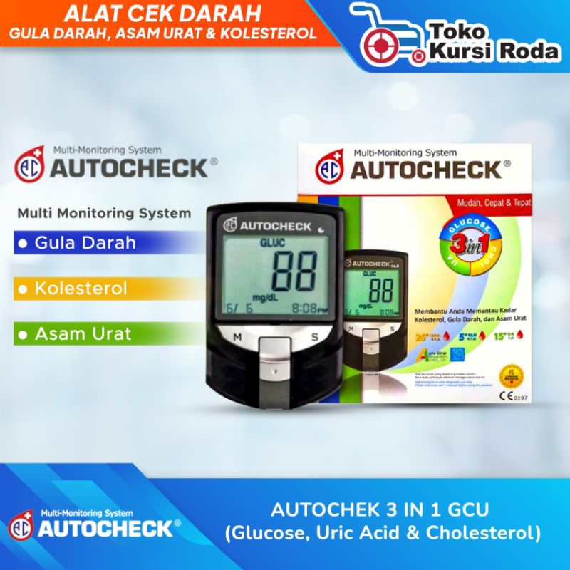 Jual AUTOCHECK 3IN1 Alat Cek Gula Darah / Cholesterol / Asam Urat ...