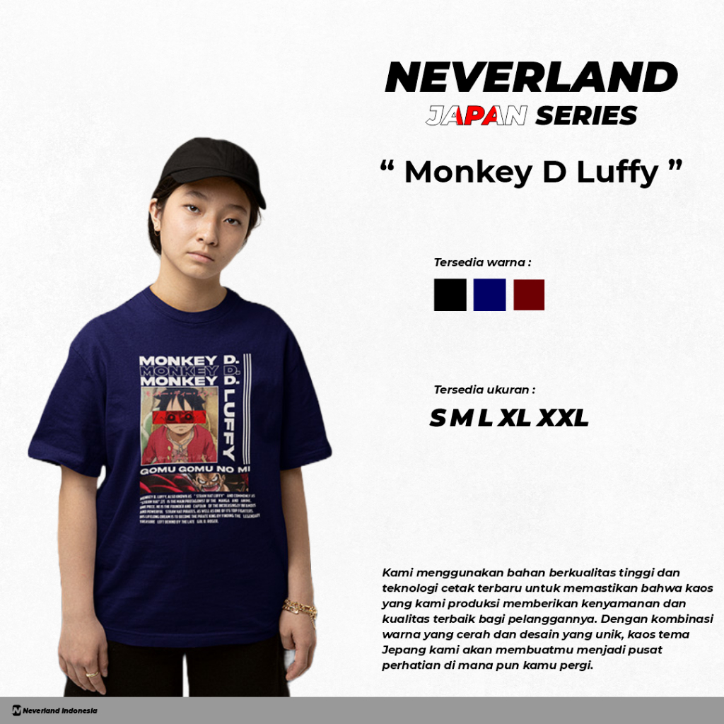 Jual Kaos Distro Tema Streetwear One Piece | Monkey D Luffy | Shopee ...