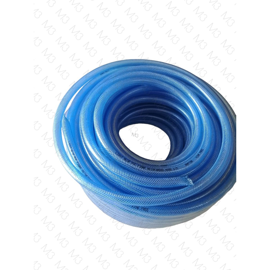 Jual SELANG AIR SERAT BENANG BIRU 1/2 INCH / SELANG BENING TRANSPARAN / SELANG NYLON METERAN ...