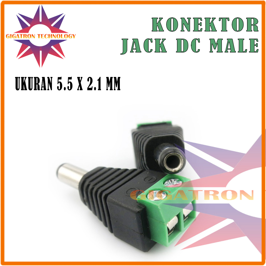 Jual Konektor Jack DC Male CCTV High Quality / Connector Jek DC Colokan Cowok Camera Kamera CCTV ...