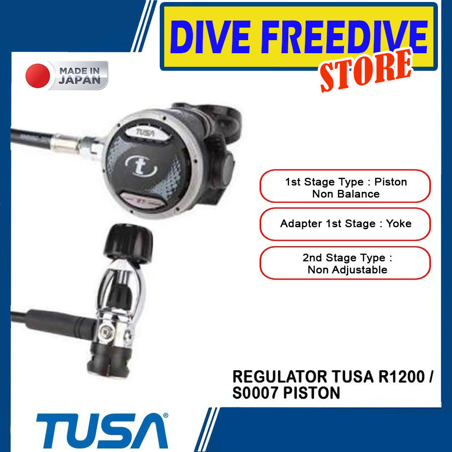 Jual RS1207 Regulator Tusa 1st Stage Piston Unbalanced R1200 2nd Stage Octopus S0007 Primary ...