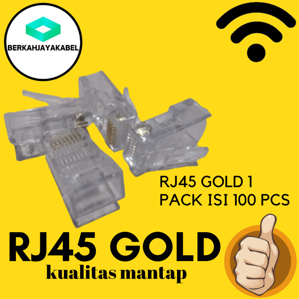 Jual Rj45 cat5e 100 pcs GOLD | Shopee Indonesia
