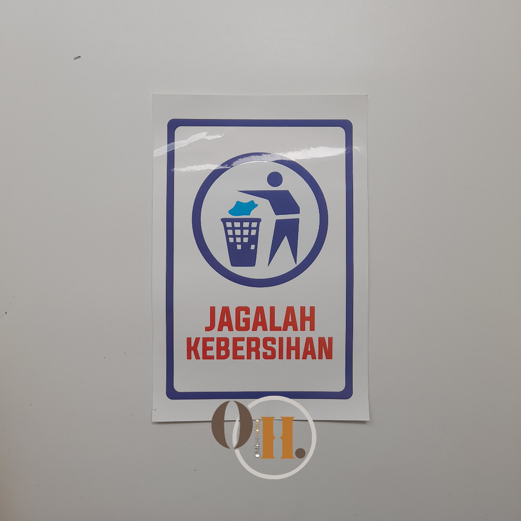 Jual Stiker Jagalah Kebersihan - Stiker Kebersihan Glossy - Stiker ...