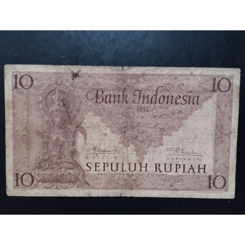 Jual UANG KUNO 10 RUPIAH BUDAYA TAHUN 1952 | Shopee Indonesia