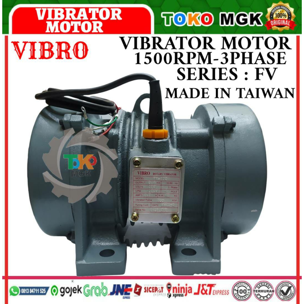 Jual VIBRO MOTOR ROTARY VIBRATOR FV-200 0.2KW 200WATT 3PHASE 1500RPM ...