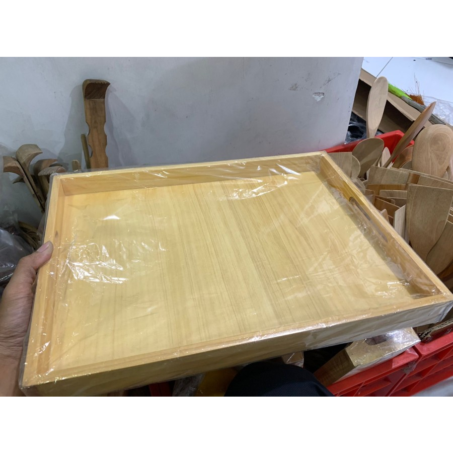 Jual Baki Nampan Kayu / Tray Kayu Pinus Ukuran 40 x 30 Serbaguna ...