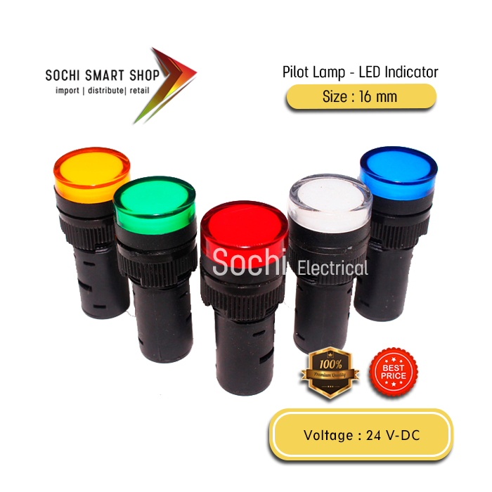 Jual Pilot Lamp - Lampu Indicator Panel Listrik - LED 16 mm - 24 Volt DC | Shopee Indonesia
