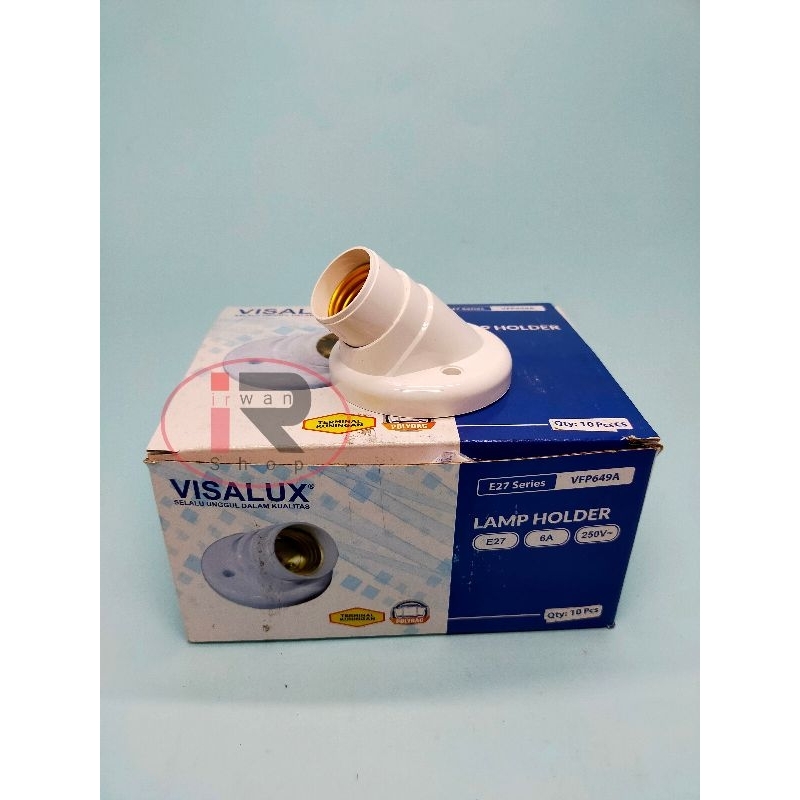 Jual Fitting Lampu Tempel Miring Visalux Putih isi 10 pcs | Shopee ...